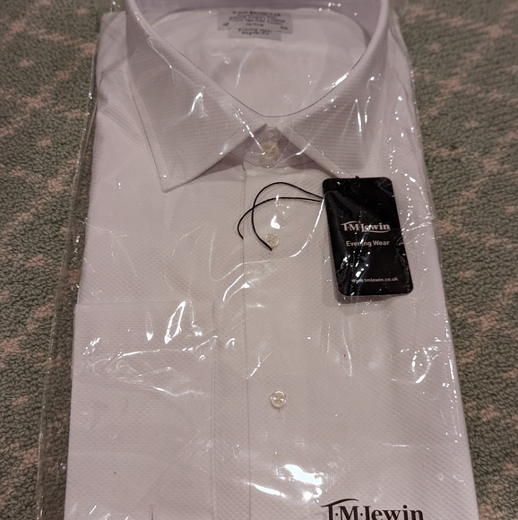 T.M.Lewin | Shirts | Tm Lewin Tuxedo Shirt Plain Front 8 Long 36 4691cm ...